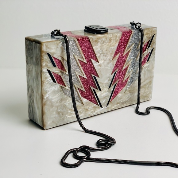 Zara | Bags | Zara Pink And Silver Clutch | Poshmark